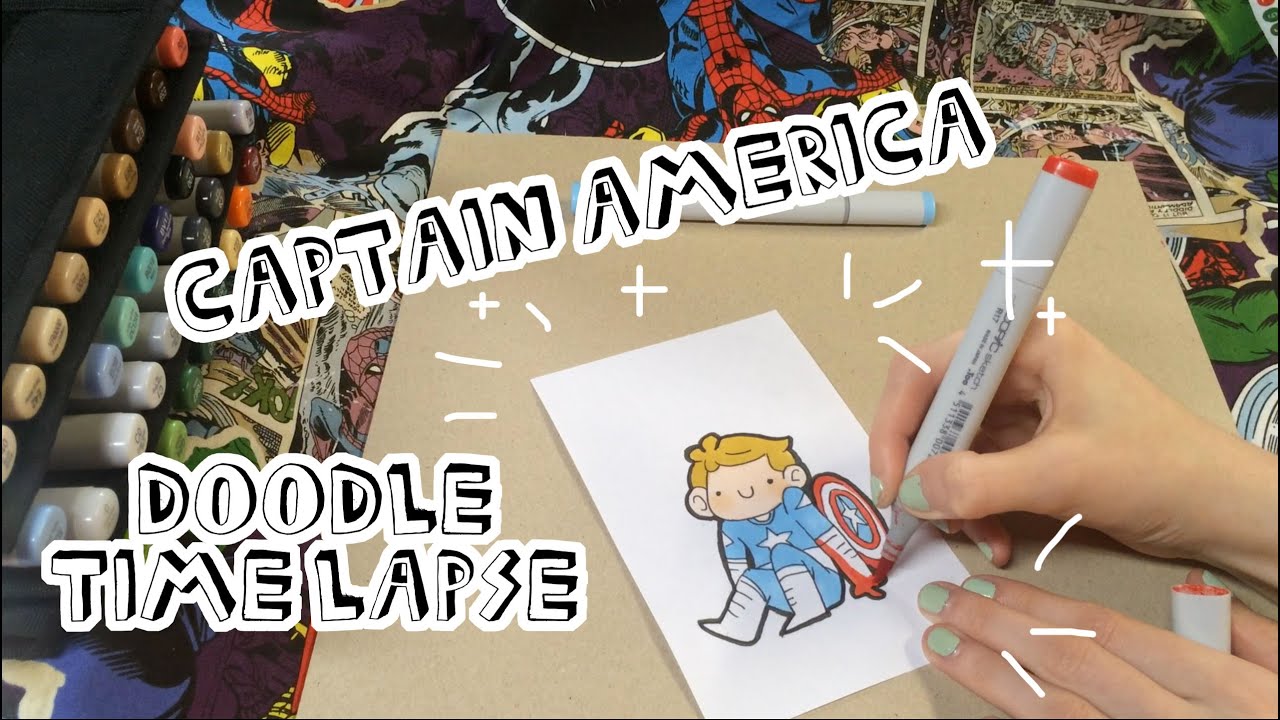Captain America Doodle Timelapse - YouTube