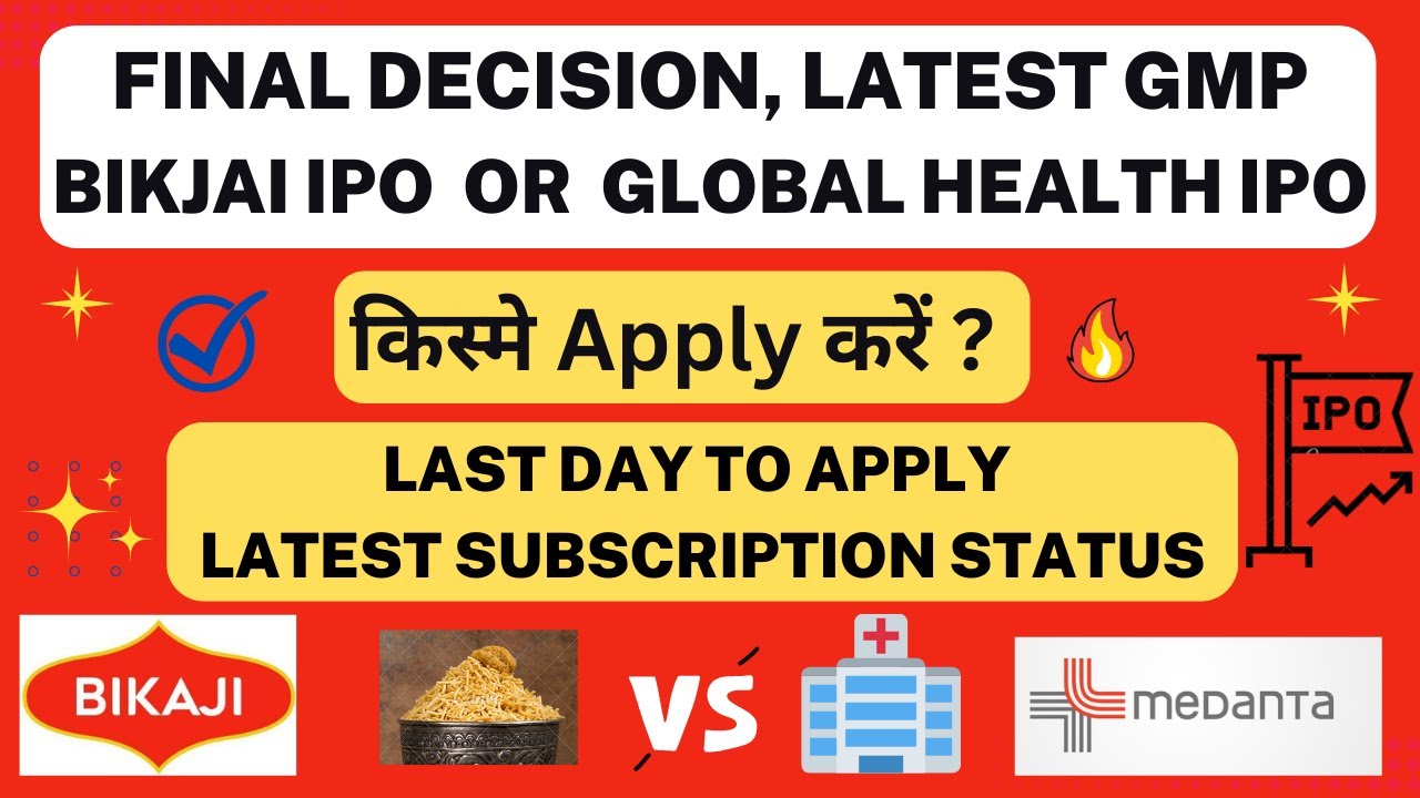 Bikaji IPO and Global Health IPO Last Day to Apply | Final Decision ...