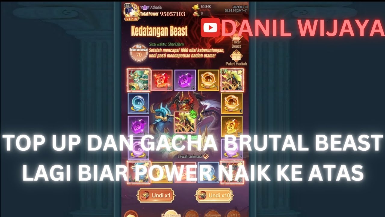 TOP UP DAN GACHA BRUTAL BEAST LAGI BIAR POWER NAIK KE ATAS - X SAMKOK ...