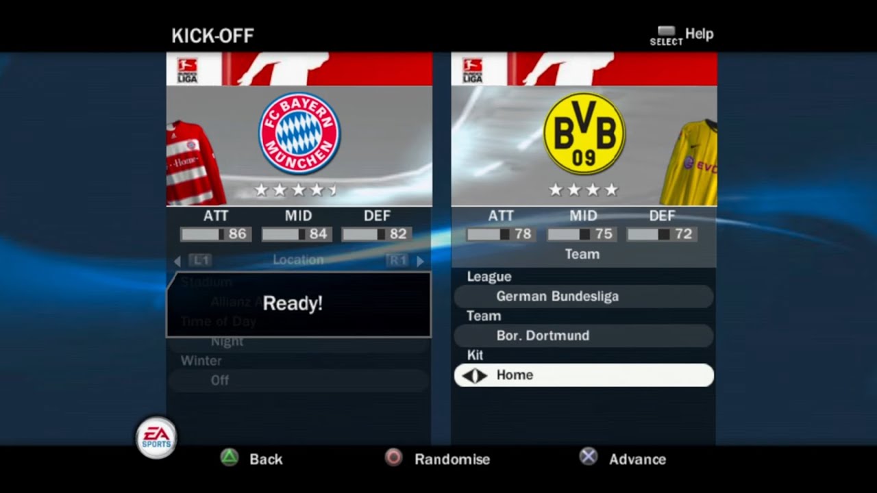 FIFA 09 (PS2) Gameplay - Bayern Munich vs Borussia Dortmund - YouTube