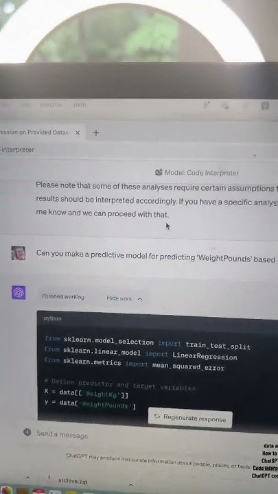 How to use chat gpt data analysis for linear regressions #chatgpt #chatgpt4 #chatgpttutorial ...