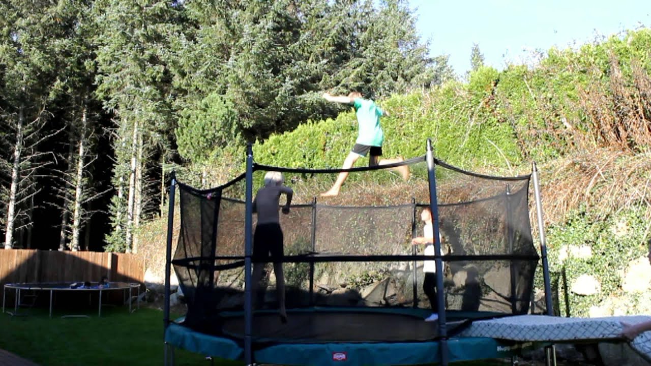 First Triple Backflip On Garden Trampoline (12 years old) - YouTube