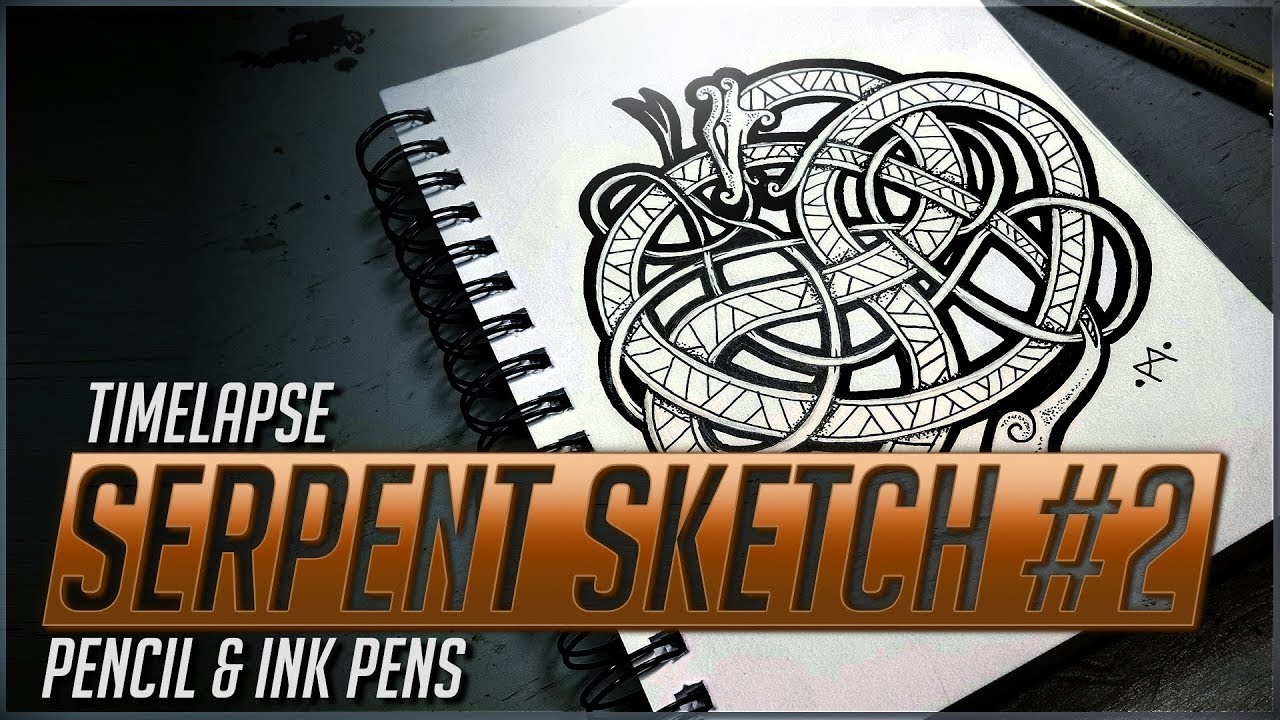 Viking Serpent Sketch #2 - Timelapse - YouTube