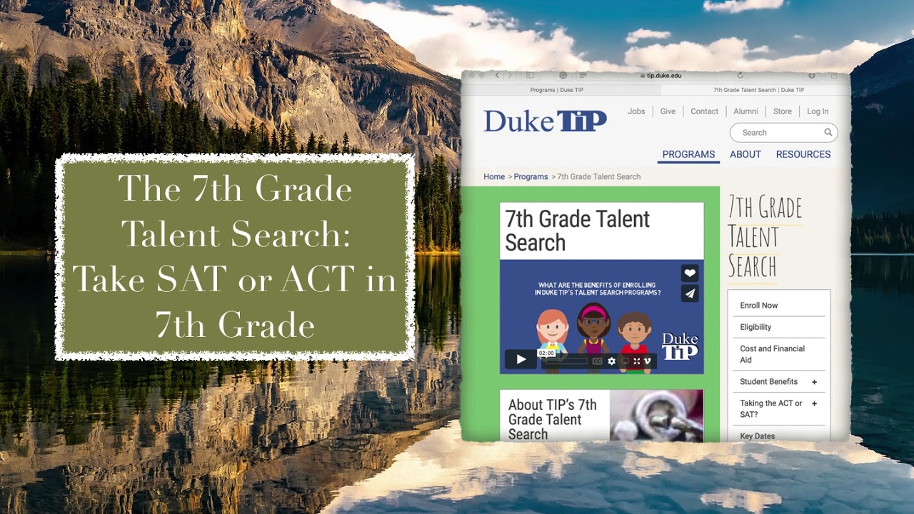 Duke TIP 7th Grade SAT or ACT - YouTube