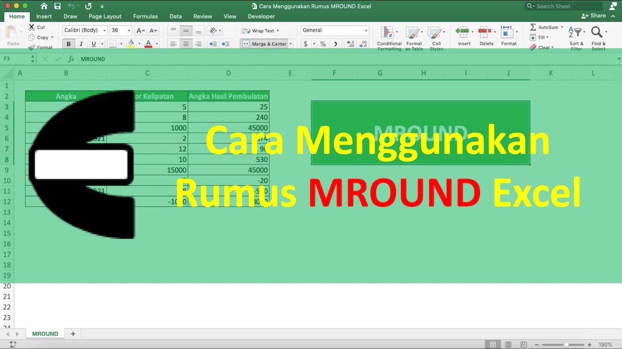 Cara Menggunakan Rumus MROUND Excel - Compute Expert - YouTube
