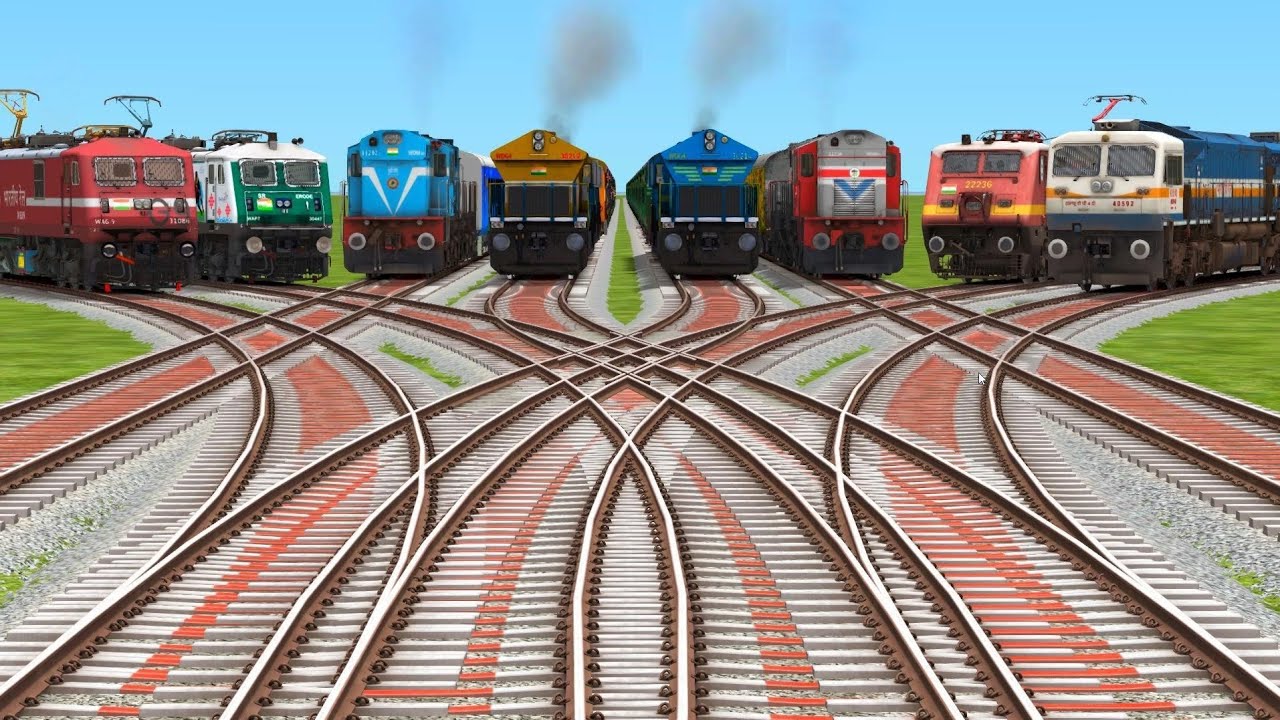 All Trains Crossing Are Bumpy railroad tracks | train simulator Run ...