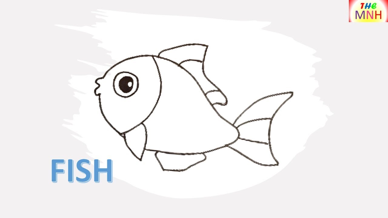 HOW TO DRAW FISH FOR KIDS EASY STEP BY STEP - YouTube
