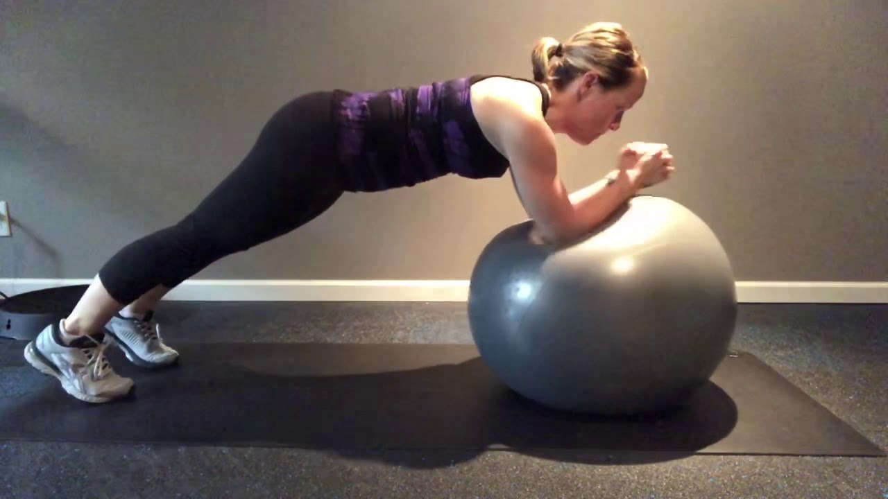 Stability Ball Plank Roll Out - YouTube