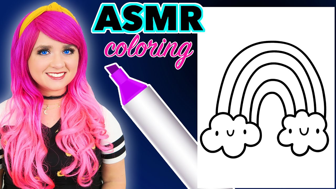ASMR Coloring for Relaxation | Rainbow Coloring | Calming ASMR Sounds ...