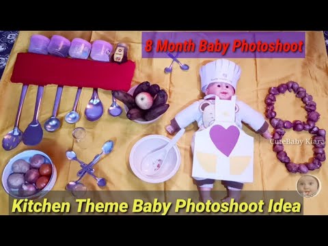 Kitchen Theme Baby Photoshoot ideas at home|Baby master chef photoshoot ...