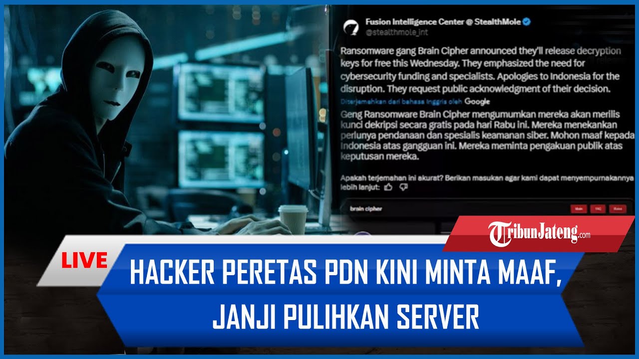 🔴Hacker Peretas PDN Minta Maaf & Kirim Pesan untuk Warga Indonesia ...