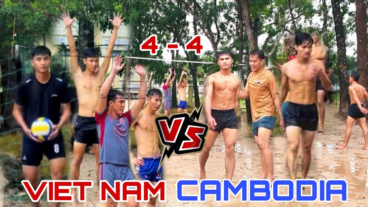 Bóng chuyền ao làng: Vũ Phong, Triệu Vỹ, Chí Linh, Ku Linh VS Team CAMBODIA - YouTube