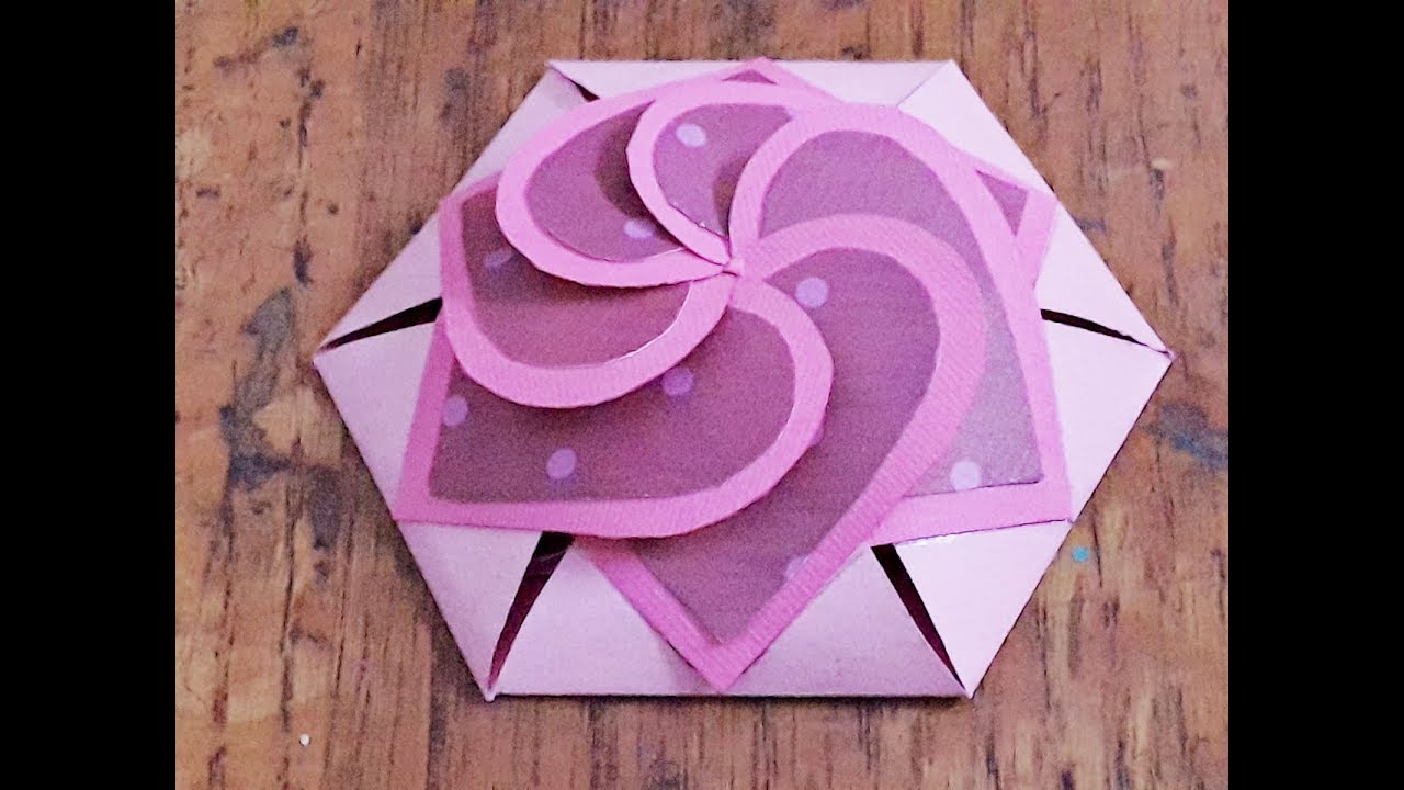 Hexagonal shape heart greeting card no 6 ll Valentine Special ll # 417 ...