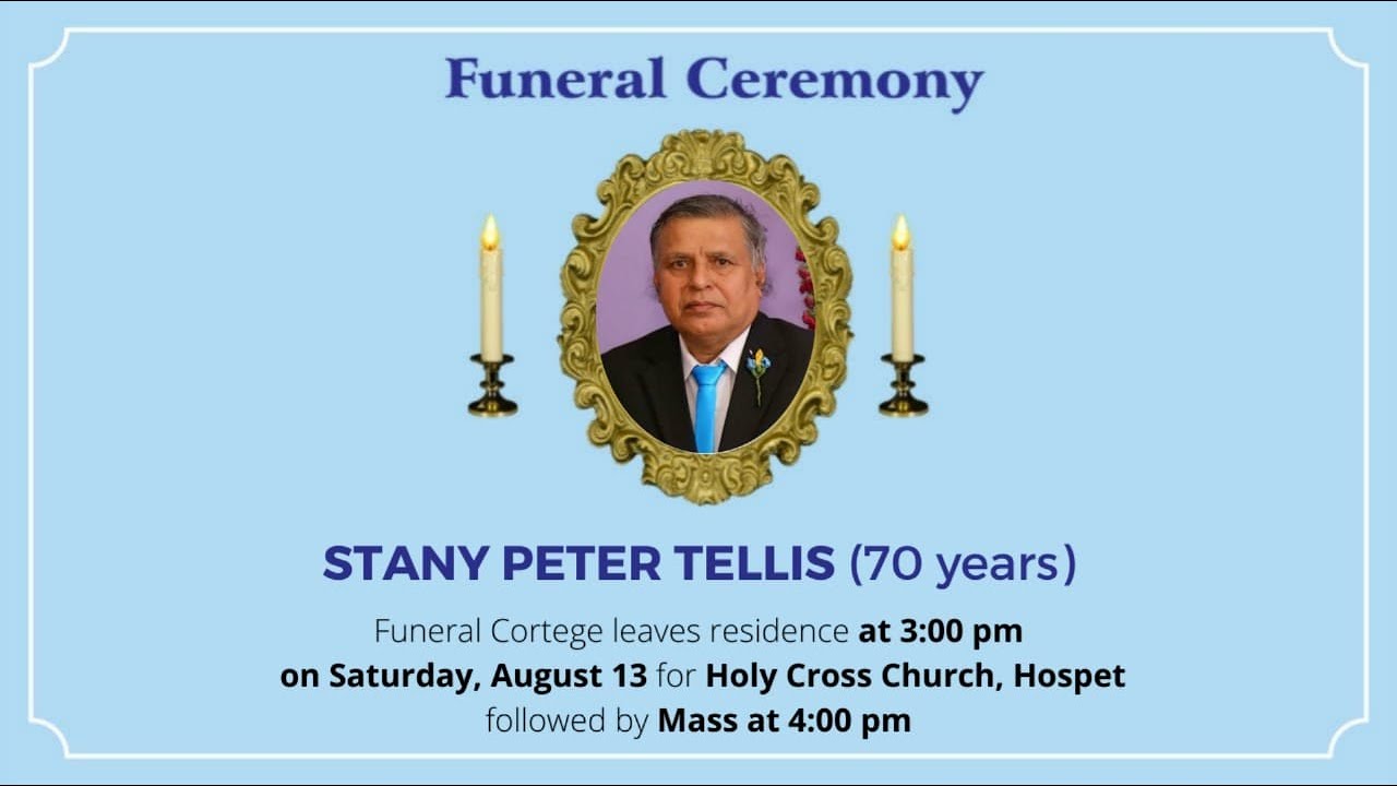 Funeral Ceremony of STANY PETER TELLIS (70 years), Holy Cross Church ...