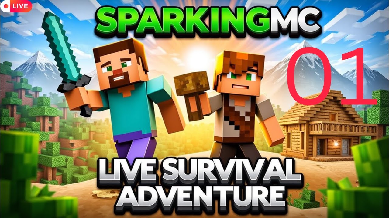 DAY - 01 | SparkingMC Server | LIVE MINECRAFT | CRYSTAL GAMING OFFICIAL ...