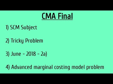 SCM Past year question paper problem |CMA Final| - YouTube