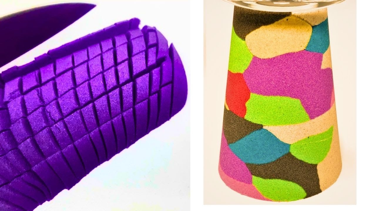 Kinetic Sand | Relaxing Cutting | Oddly Satisfying | Sand Cutting ASMR ...
