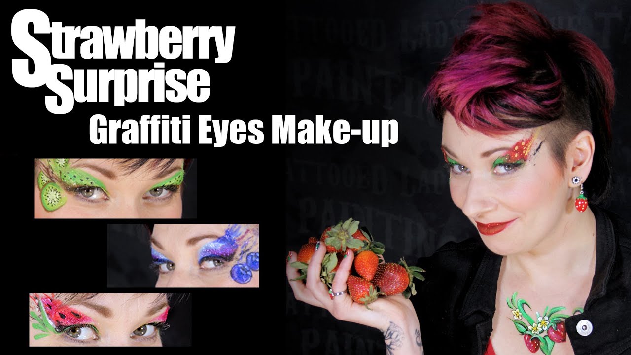 Graffiti Makeup - Strawberry Surprise - Exploding Fruit face paint ...