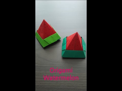Watermelon origami🍉 | How to make watermelon with colored paper - YouTube