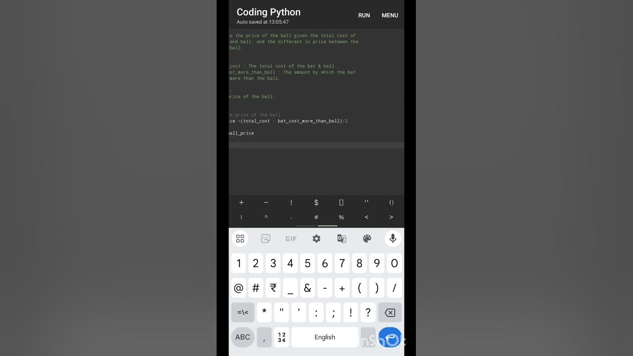 Python program : Find the ball price. #coding #code #programming #python #most #trendingshorts ...