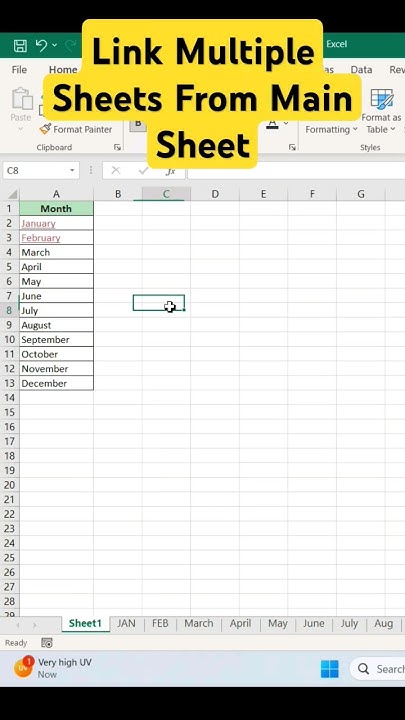 #shorts #viral #exceltutorial Create Link between multiple sheets in excel - YouTube