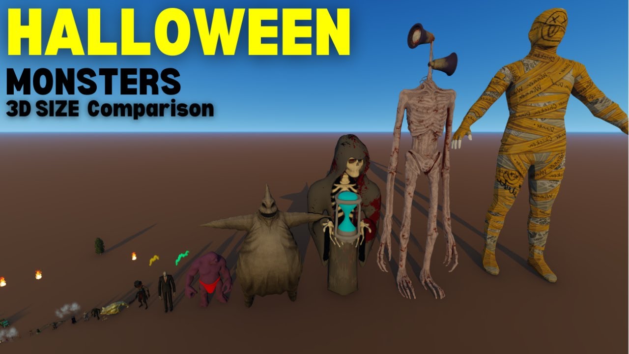 🤖Halloween Monsters Size Comparison 3D 👹🎃🧙‍♂️ - YouTube