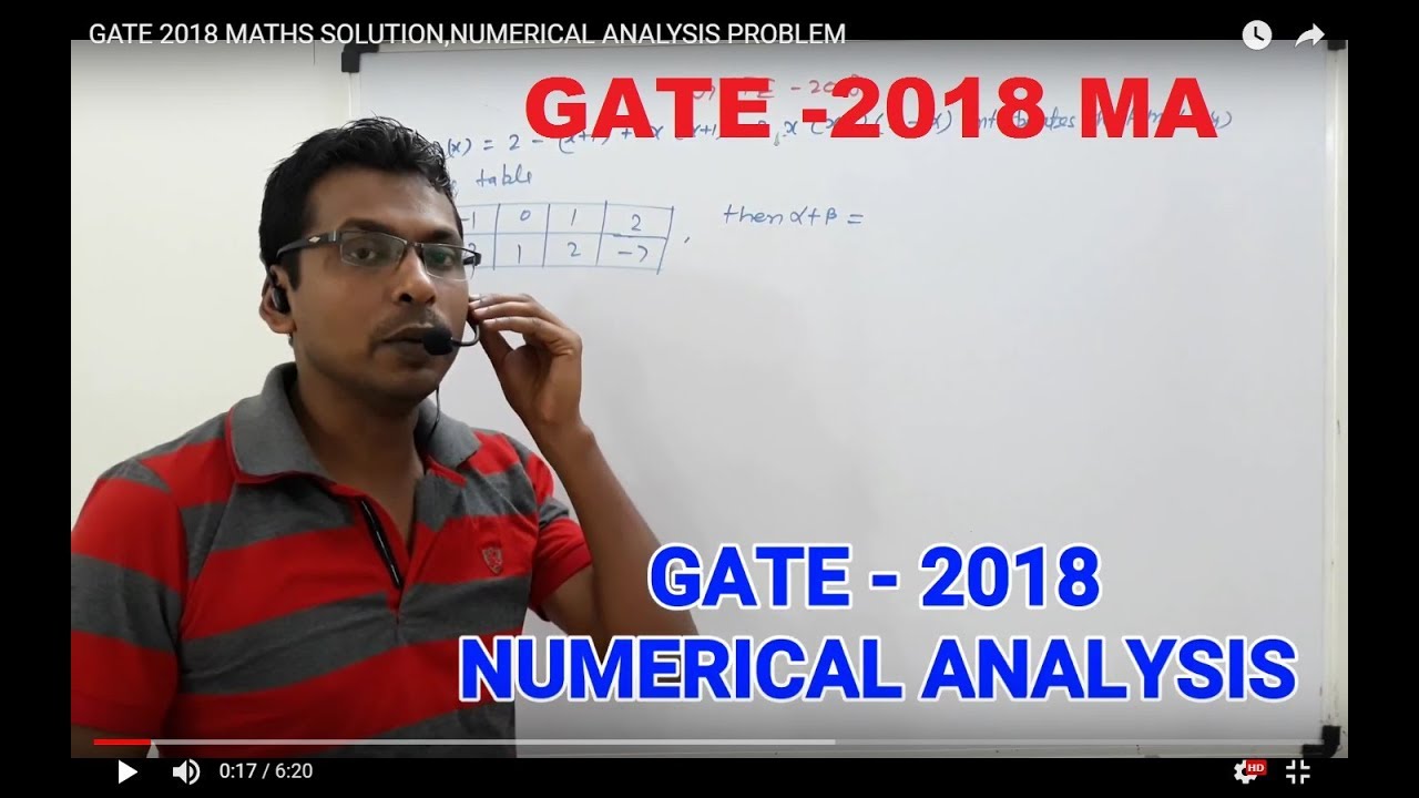 GATE 2018 Q.49 MATHS SOLUTION | NUMERICAL ANALYSIS PROBLEM - YouTube