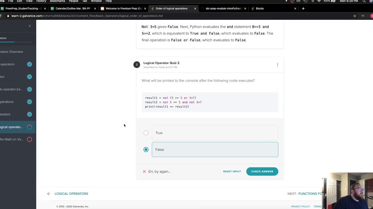Basic Operators in Python - Order of Logical Operations - Challenges #1 ...
