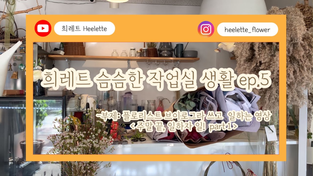 플로리스트브이로그vlog 희레트 슴슴한 작업실 생활 Ep5 플로리스트의 데일리 루틴 Aka 꽃사입 Work