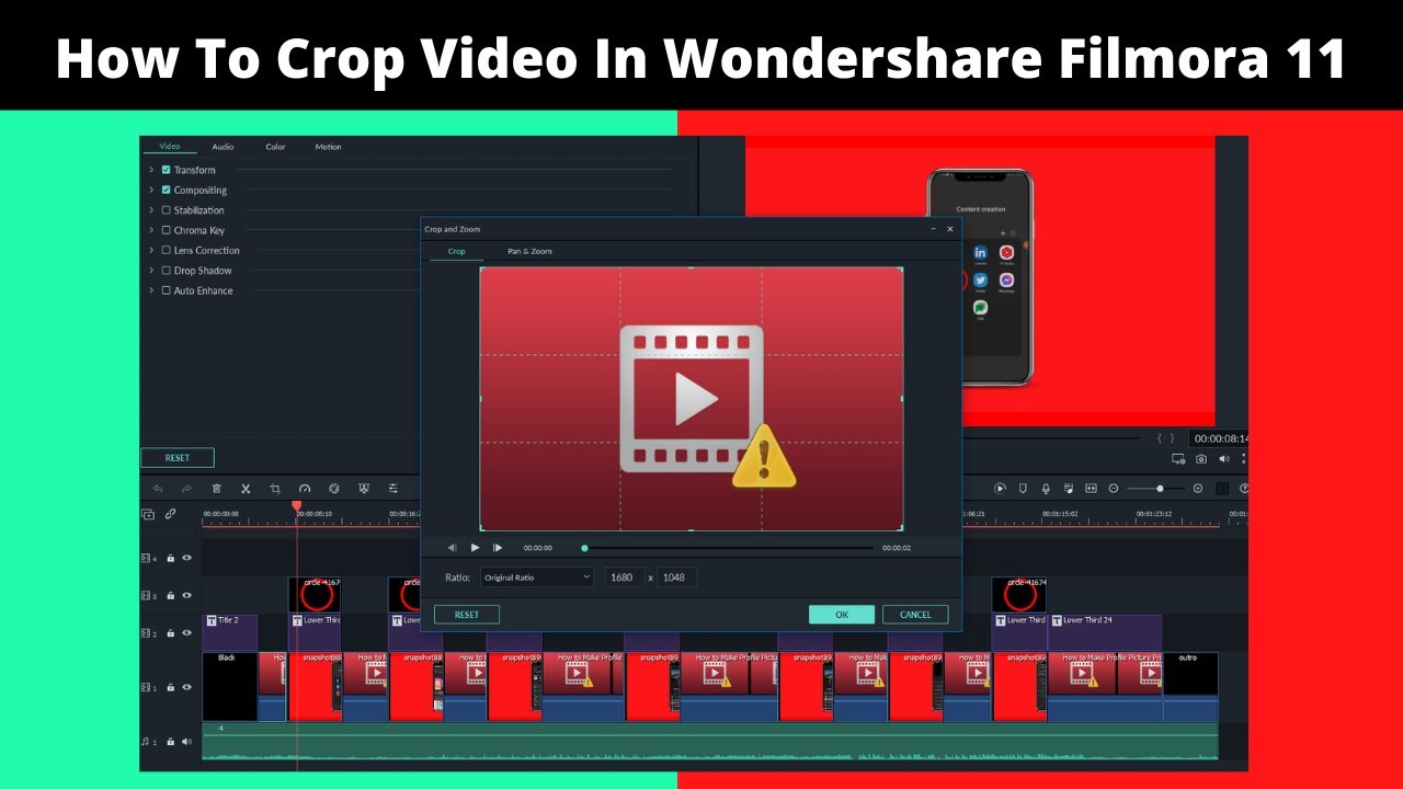 How To Crop Video In Wondershare Filmora 11 - YouTube