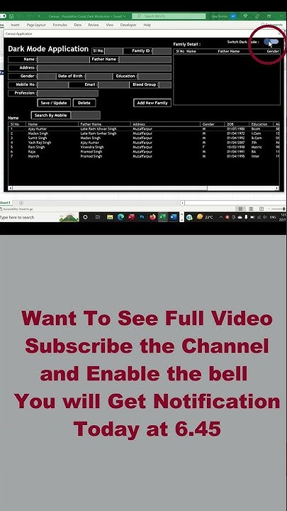 Change Userform Theme Normal Mode To Dark Mode in Excel Userform #shorts - YouTube