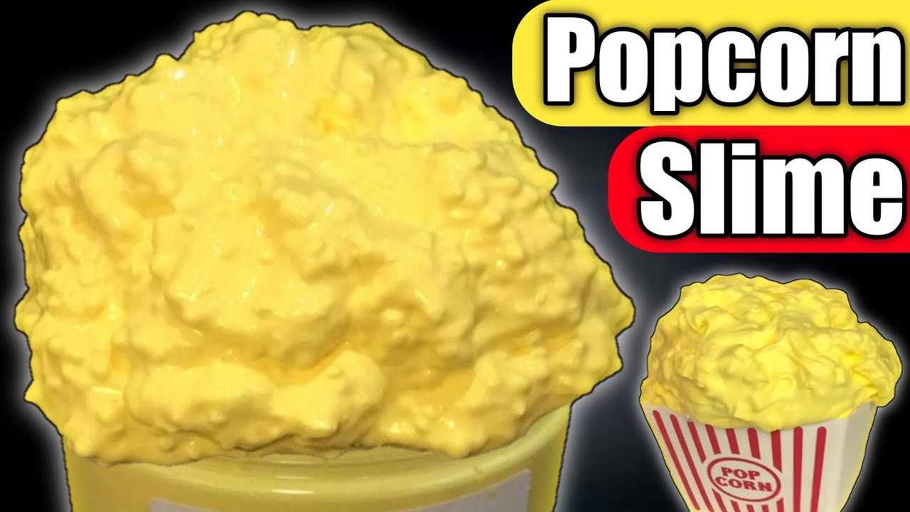 [ASMR] POPCORN SLIME🍿👅🎧 How to make diy Super Crunchy Popcorn Slime ...