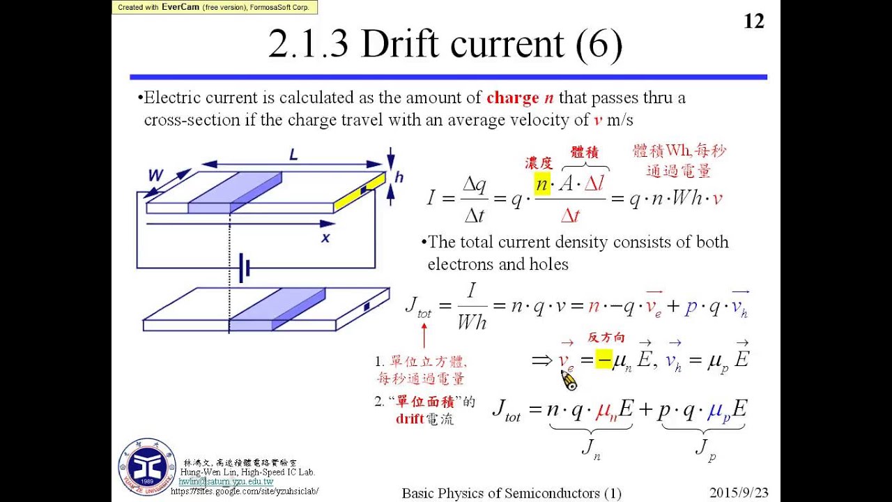 第二周之6 Drift Current Calculations and Ohm's Law - YouTube