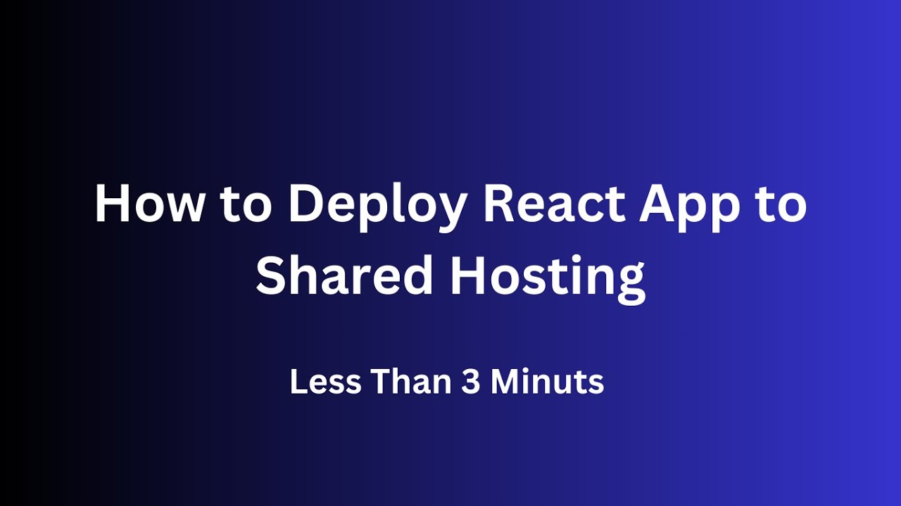 How To Deploy React App To Shared Hosting Hostinger Youtube 5599