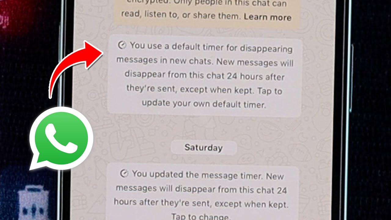 Use A Default Timer For Disappearing Messages In Whatsapp - YouTube