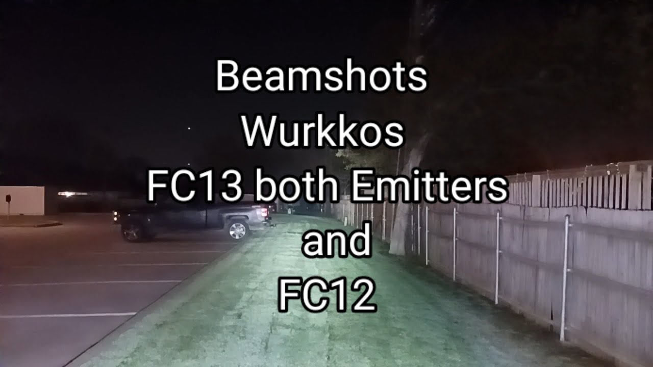 (1077) Beamshots Wurkkos FC13 both Emitters and FC12 - YouTube