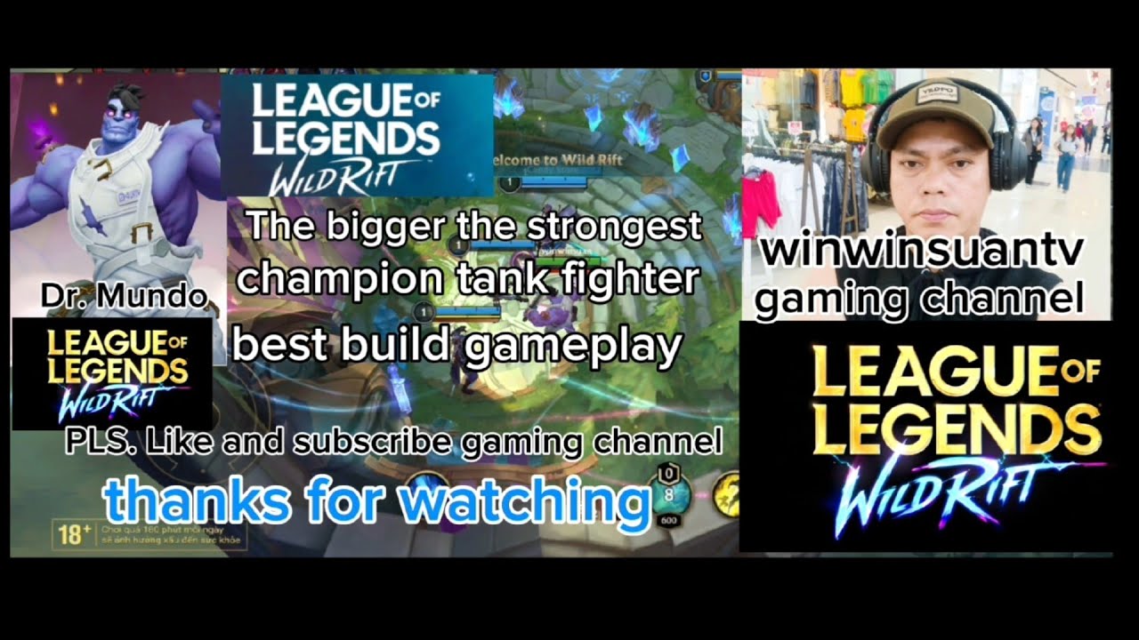 LEAGUE of LEGENDS wild rift best champion Dr.Mundo very strongest ...
