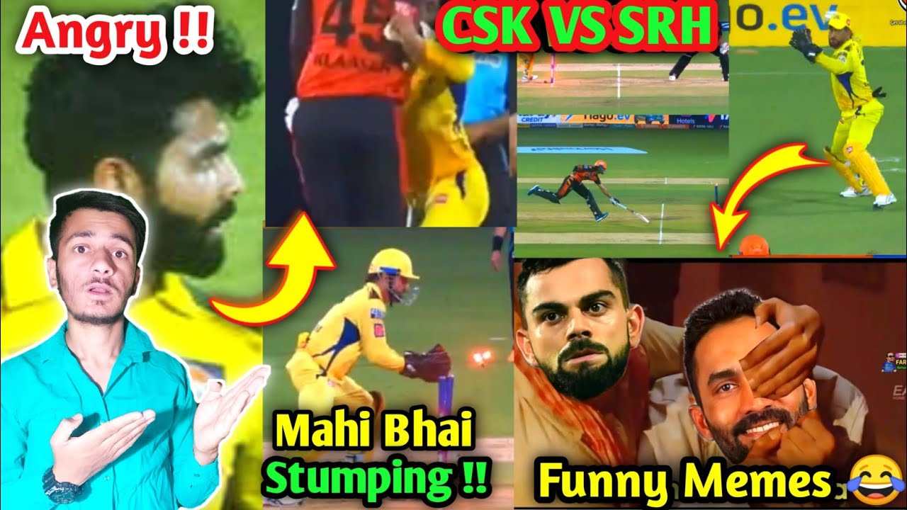 Dhoni Again Stumping Against SRH l Jadeja Angry Moment l Cricket Funny ...