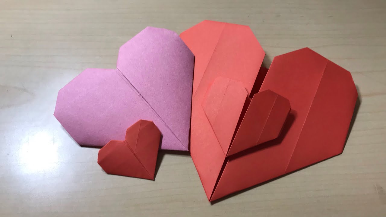 How to make Easy Origami Hearts♥️ 💕💖 - YouTube