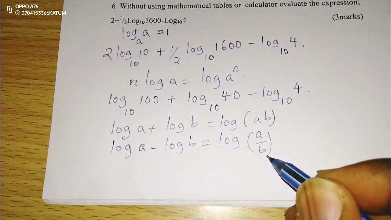 LOGARITHM EXPRESSIONS AND INDEX NOTATIONS. - YouTube