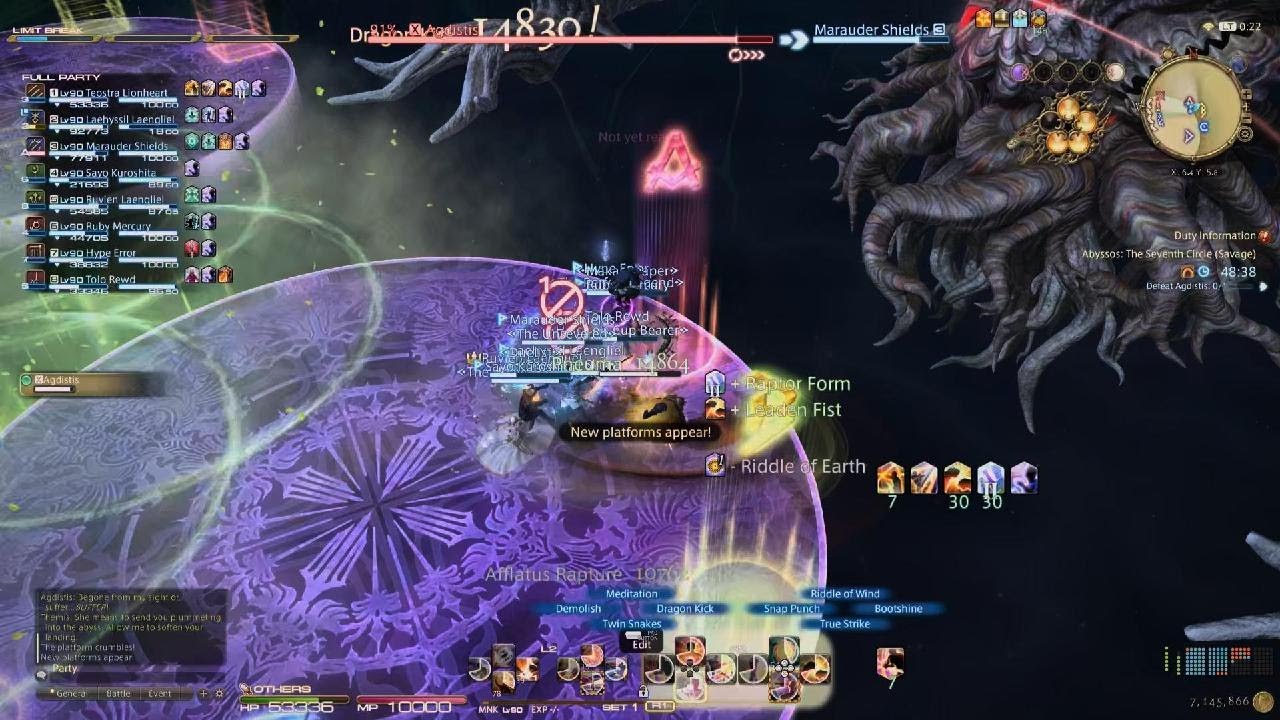 FF XIV- P7S MNK POV - YouTube