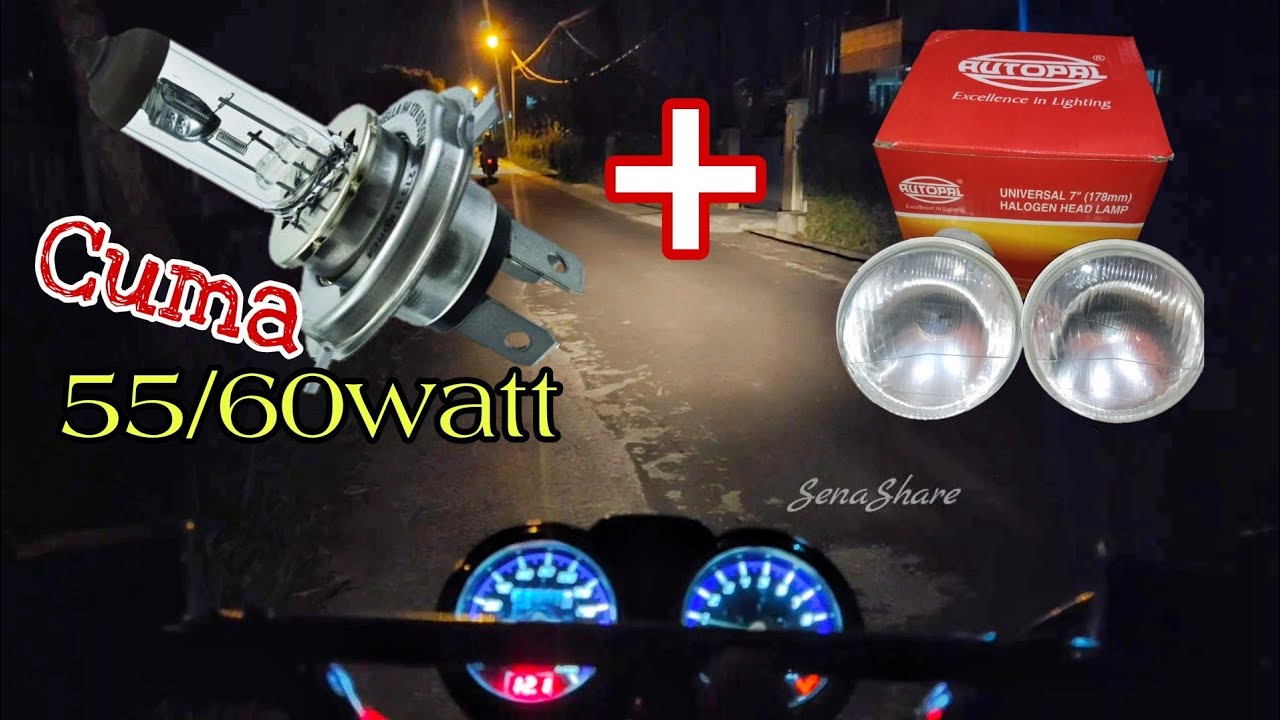 Review Hasil Sorot Lampu H4 Honda Tiger Reflektor Autopal 7 inch - YouTube