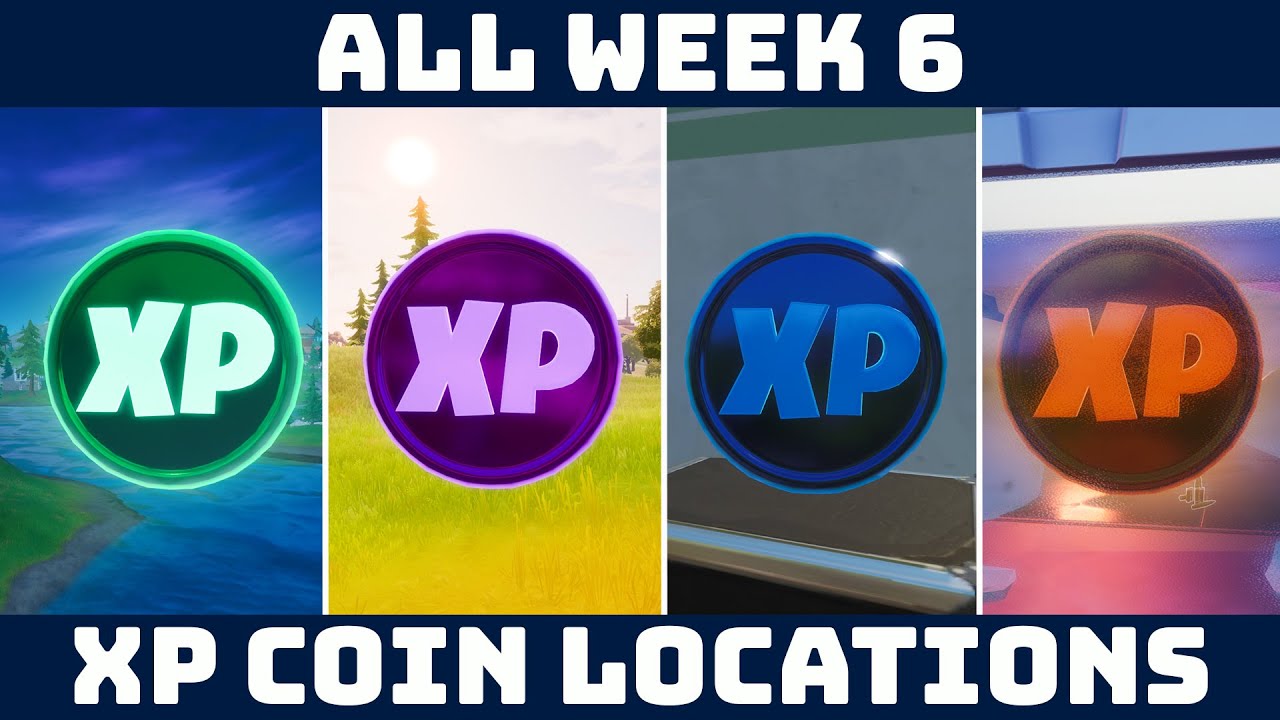 ALL WEEK 6 XP COIN LOCATIONS! Green, Purple, Blue & Gold XP Coins ...