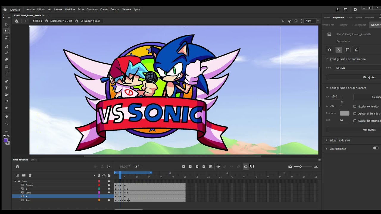 sonic fnf mod leak title screen - YouTube