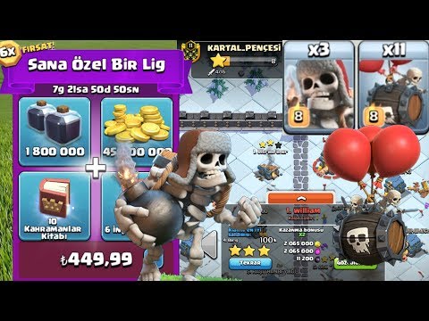 60 LvL Kraliçe!! İSKELET FIÇISI ile İLK KLAN SAVAŞI LİGİ MAÇIM Clash of Clans