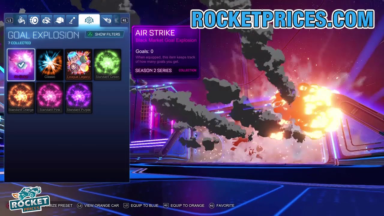 Rocket League Season 2 Series Air Strike Goal Explosion Showcase ...