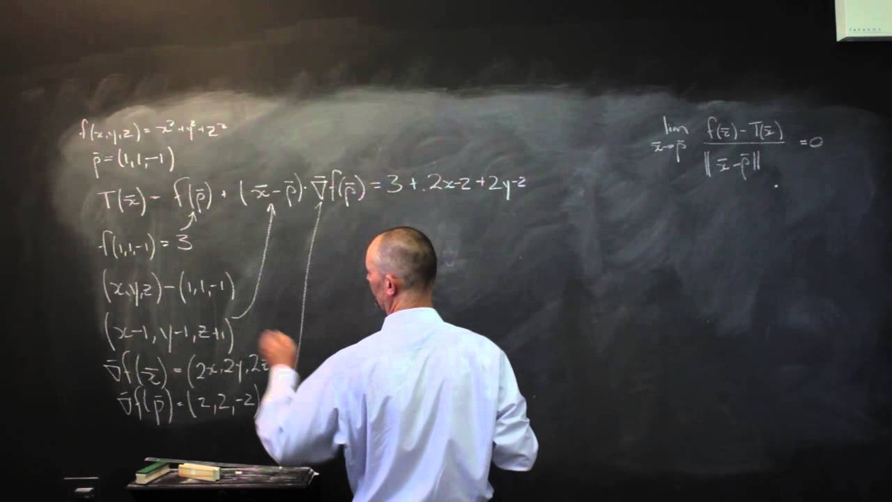 11_3_8 Example problem calculating a tangent hyperplane - YouTube