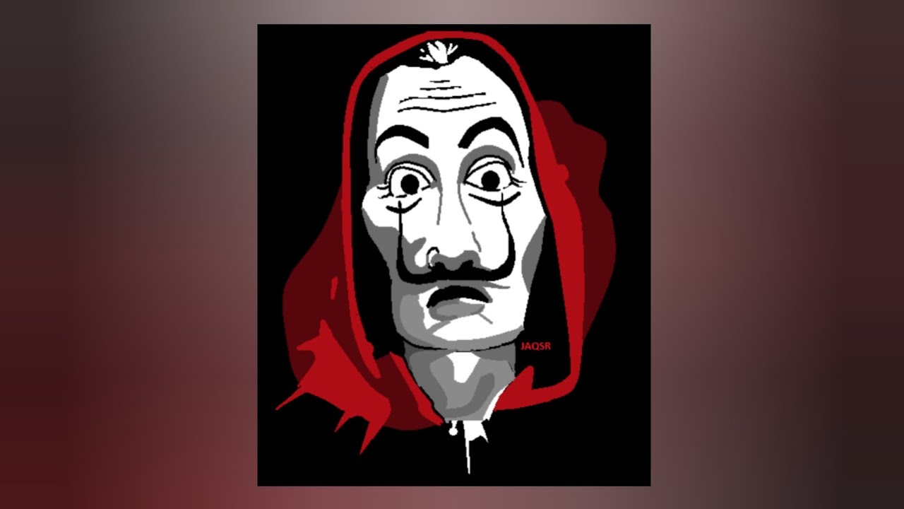 Money Heist Dali Mask Drawing | Money Heist | Art | Ms Paint | Dali ...
