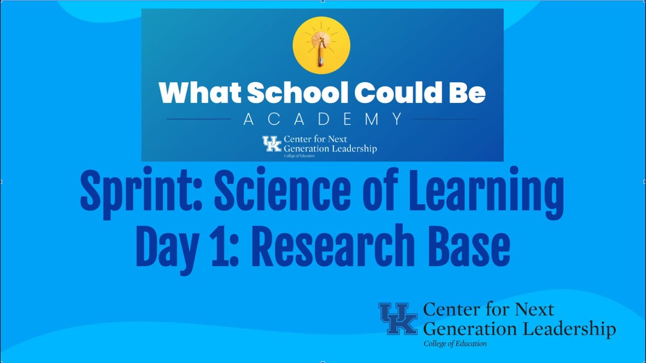 WSCB Sprint - Science of Learning - Day 1 - Research Base - YouTube
