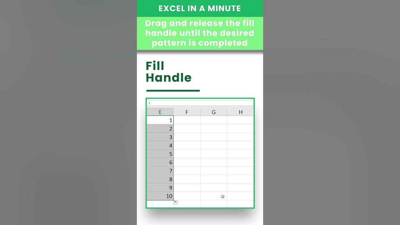 HOW TO USE FILL HANDLE IN EXCEL? #shorts - YouTube